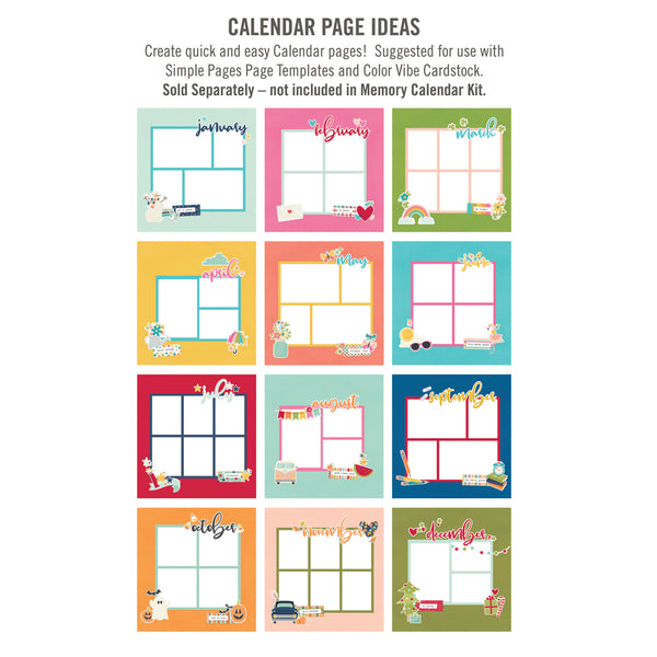 Color Vibe Memory Calendar – Simple Stories