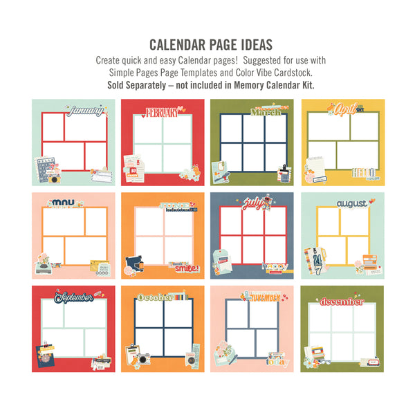 Life In Photos 12 Month Memory Calendar - Unit of 6 – Simple Stories