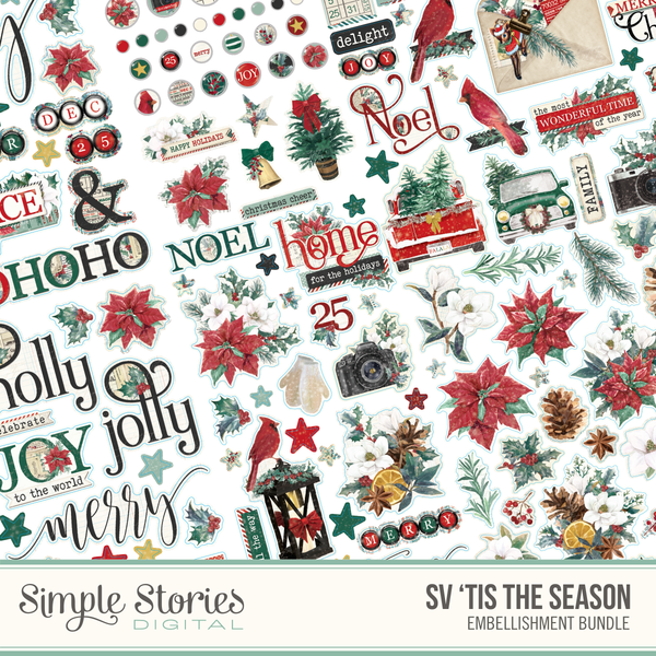 Simple Vintage Tis The Season Digital Embellishment Bundle – Simple Stories