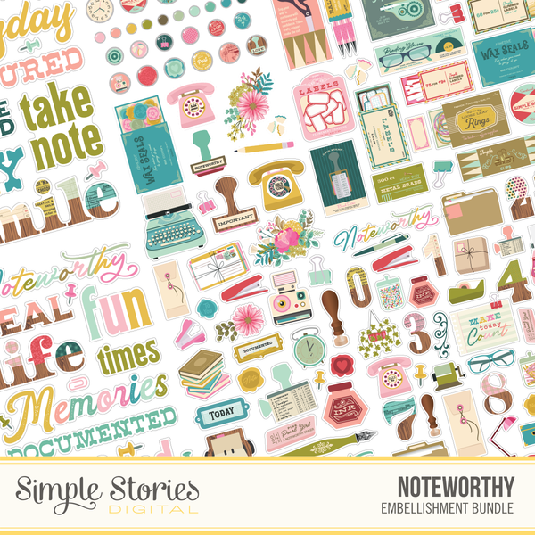 Noteworthy Digital Embellishment Bundle – Simple Stories