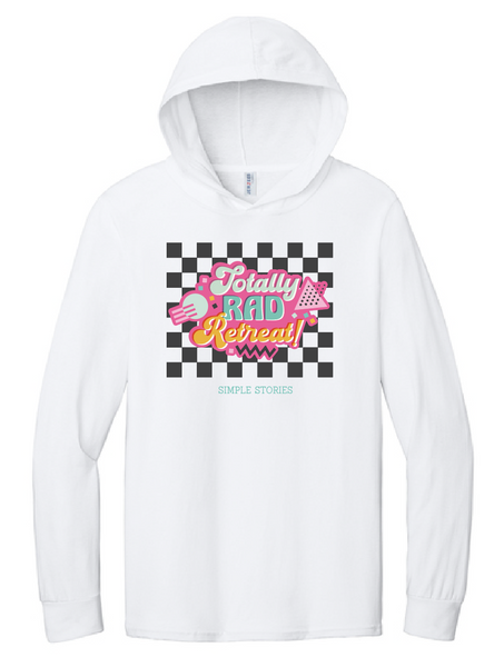 White-Totally Rad Retreat Long Sleeve Hoodie – Simple Stories
