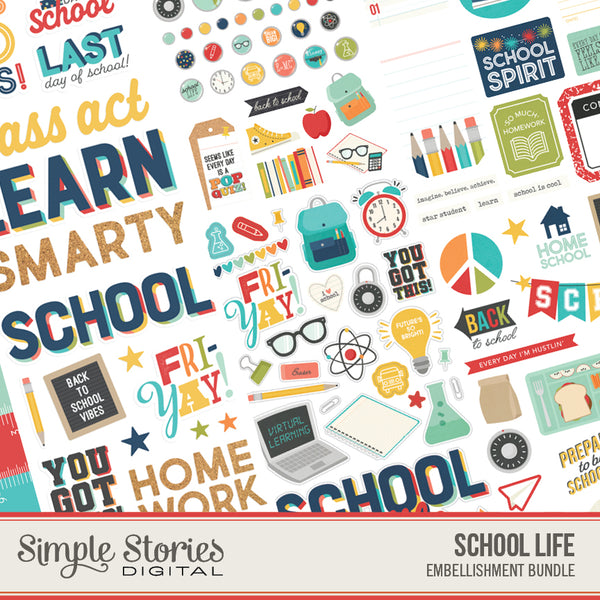 School Life Digital Embellishment Bundle – Simple Stories
