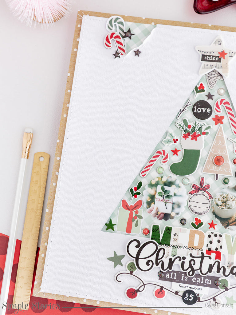 Christmas Tree Layout with All Wrapped Up Collection – Simple Stories