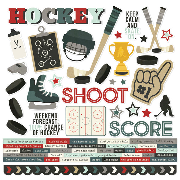 Hockey Cardstock Stickers - 12 pack – Simple Stories