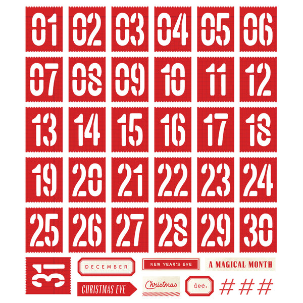 Simple Vintage Holly Jolly - Number Bits & Pieces – Simple Stories