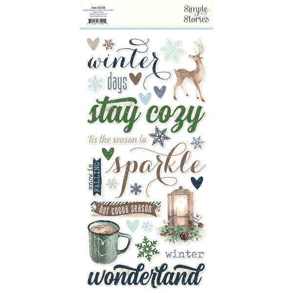 Simple Vintage Fresh Snow Foam Stickers - Unit of 6 – Simple Stories