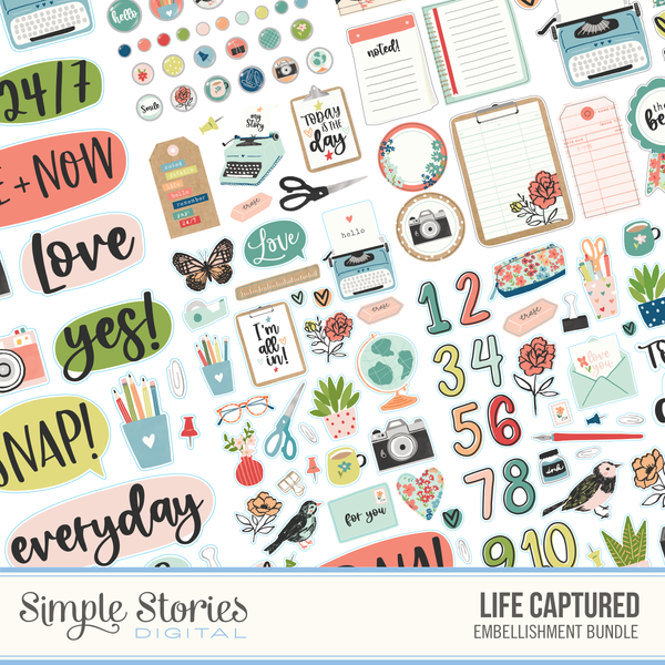 Life Captured Digital Embellishment Bundle – Simple Stories