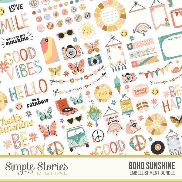 Boho Sunshine Digital Embellishment Bundle – Simple Stories
