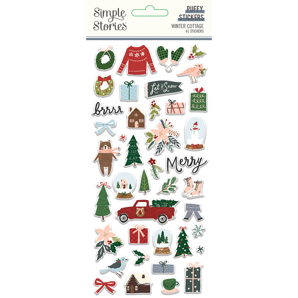Winter Cottage - Puffy Stickers – Simple Stories
