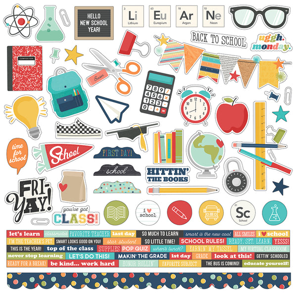 School Life - Cardstock Sticker – Simple Stories