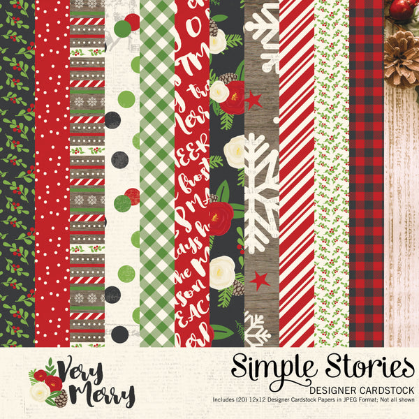 Very Merry Digital Designer Cardstock – Simple Stories