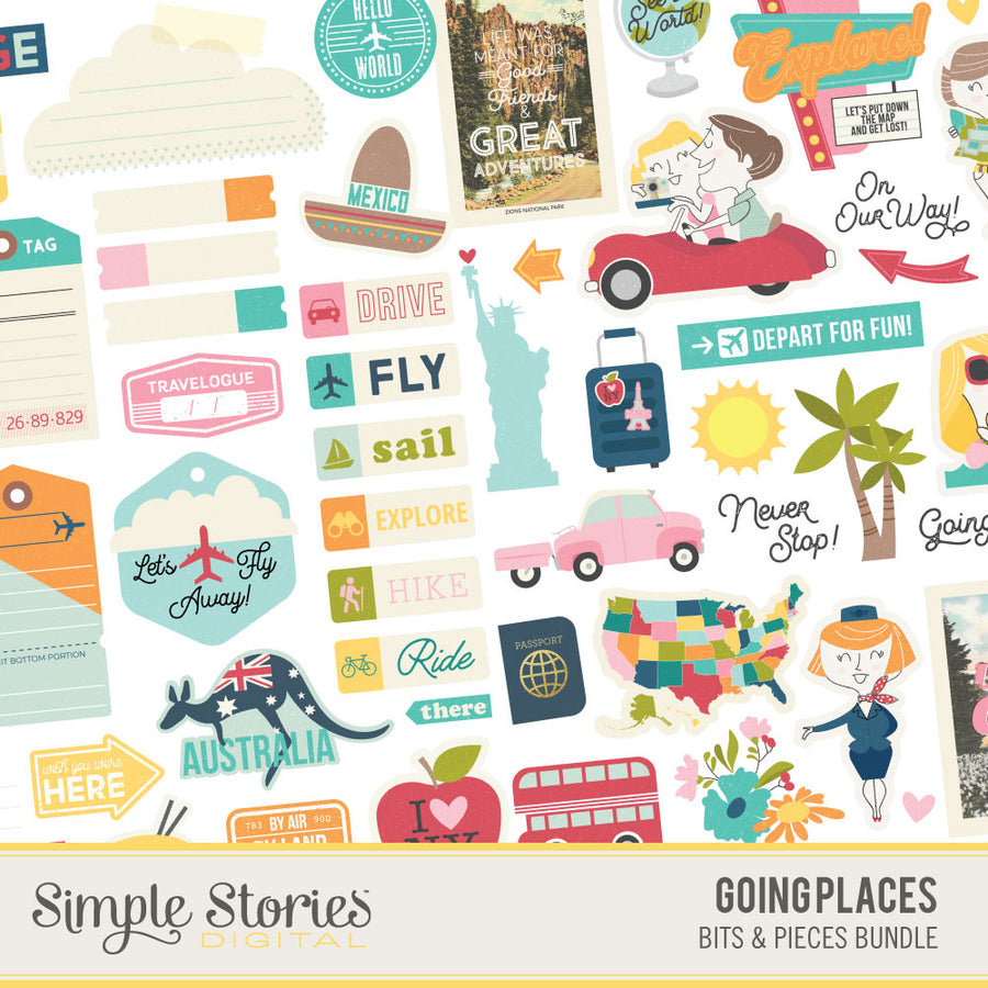 Going Places Digital Paper Kit – Simple Stories