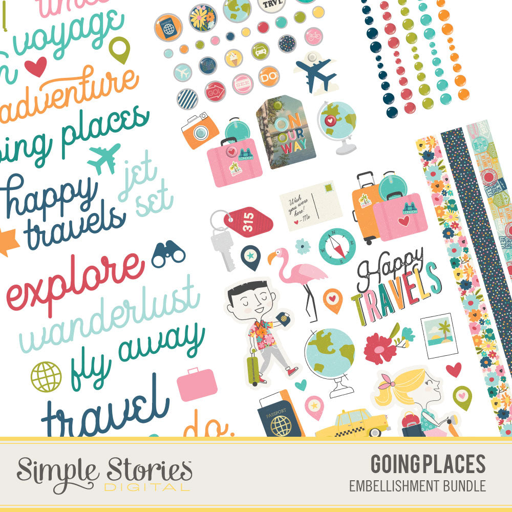 Going Places Digital Paper Kit – Simple Stories