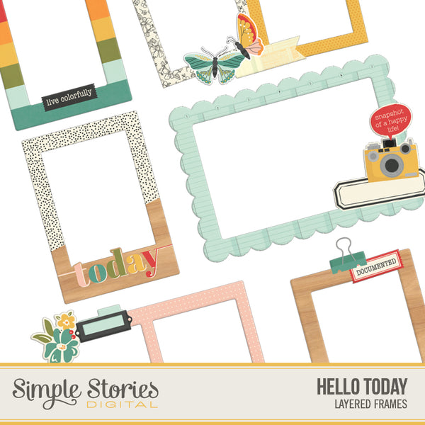 Hello Today Digital Chipboard Frames – Simple Stories