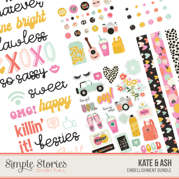 Kate & Ash Digital Embellishment Bundle – Simple Stories